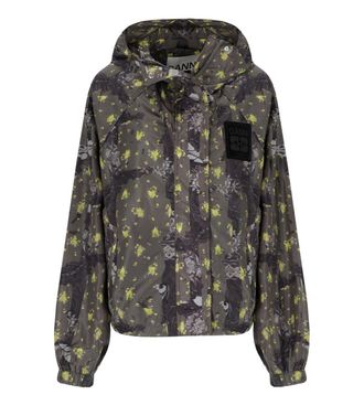 Ganni VESTE NYLON NOIR D&Eacute;LAV&Eacute; GANNI