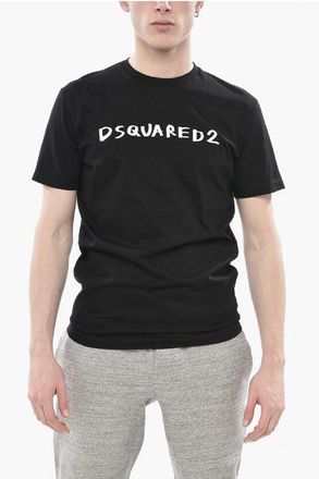 Dsquared2 Solid-Color Crewneck T-Shirt COOL FIT with Printed Logo size L