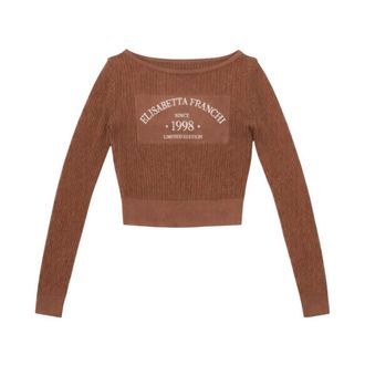 Elisabetta Franchi Damen, Strickwaren, Braun, XSGr&ouml;&szlig;e