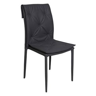 Dmora Moderner Stuhl aus Kunstleder, f&uuml;r Esszimmer, K&uuml;che oder Wohnzimmer, cm 44x44h91, Sitz h cm 53, Farbe Grau