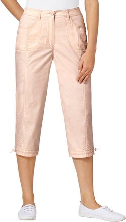 Casual Looks Caprihose CASUAL LOOKS, Damen, Gr. 19, Kurzgr&ouml;&szlig;en, rosa (ros&eacute;), 98% Baumwolle, 2% Elasthan, unifarben, 3/4-L&auml;nge, Hosen Caprihose, Topseller