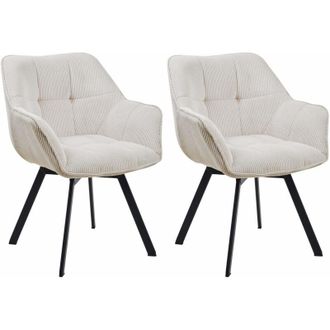 Clp 2er Set Esszimmerstuhl Jordi Cord creme
