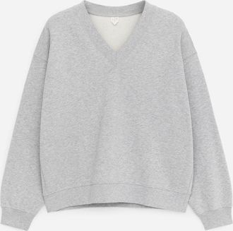 Arket Sweatshirt Mit V-Ausschnitt -Grau