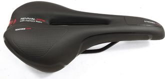 Generic Fahrradsattel Fahrrad Sattel Fahrradsitz Gel Damen Herren weich breit bequem Schwarz Rot Kompatibel mit Montainbike MTB E Bike