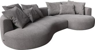 DELIFE Sofa Edina Mikrofaser Grau 330x170 cm
