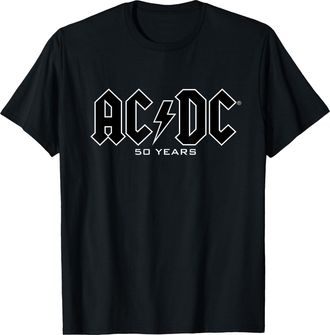 AC/DC Geschichte der Logos 50 Jahre T-Shirt
