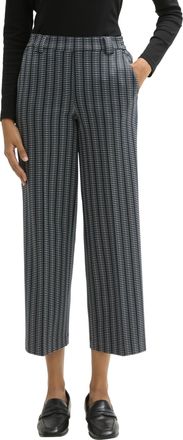 Tom Tailor Damen Straight Fit Hose in Ankle-Länge, 36552 - Contemporary Navy Check, 36/28