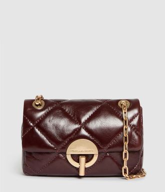Vanessa Bruno Petit Sac Moon Cuir Verni Chocolat
