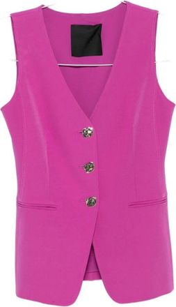 Liu Jo Femme, Vestes, Rose, Taille: 38 FR Gilet Coupe Standard