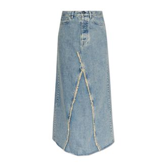 Maison Margiela Femme, Jupes, Bleu, Taille: 34 FR Jupe en jean &agrave; bord franc