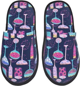 Generic Verres &Agrave; Vin Et Cocktails Unisexe Chaussures De Maison Confortable Slippers Chaud Chaussons Pour Hiver Maison Int&eacute;rieur M
