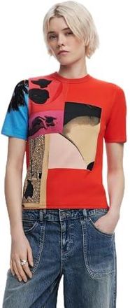 Desigual TS_Red_Collage_Lacroix, 3136 Red, L