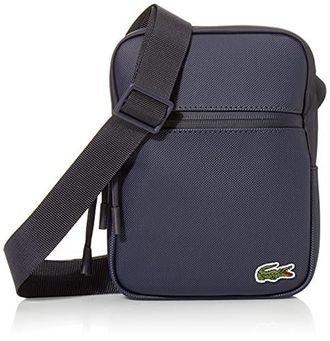 Lacoste Sac crois&eacute; plat en PVC pour homme, Bleu Adriatique clair, taille unique