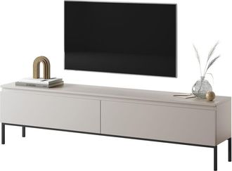 Selsey Selsey - Bemmi - TV-Schrank Lowboard, Beige mit schwarzen Beinen, 175 cm
