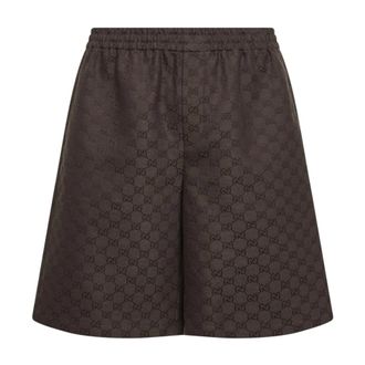 Gucci GG Canvas Leinenmischung Shorts - - Shorts - Herren - Braun - L