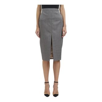 Elisabetta Franchi Gonna in lana - Femme - Jupes - Gris - Taille: 40 FR