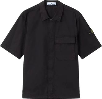 Stone Island Homme, Chemises, Noir, Taille: XL Short Sleeve Chemises