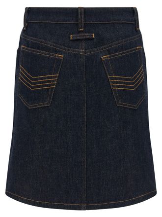 Jean Paul Gaultier Womens Blue Cotton Long Skirt