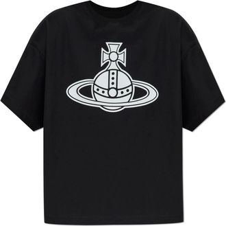 Vivienne Westwood Femme, Tops, Noir, Taille: 40 FR T-shirt avec logo imprimé