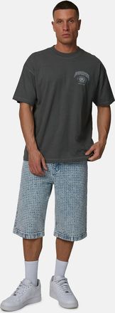 Good For Nothing Weite Jeansshorts aus Jacquard in verwaschenem Blau