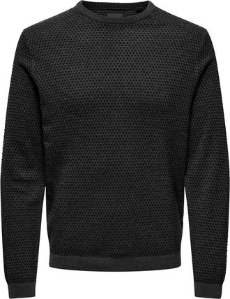 Only & Sons Herren Lässiger Pullover Feinstrick Design Longsleeve Sweater Gepunktet ONSTAPA