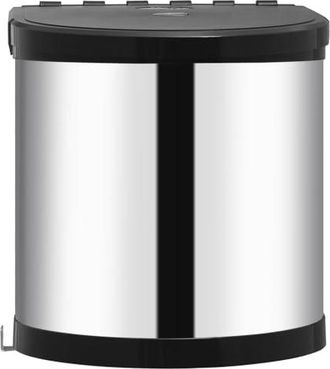 vidaXL Poubelle Int&eacute;gr&eacute;e de Cuisine Poubelle &agrave; Ordures D&eacute;chets Poubelle de Recyclage Maison Seau Int&eacute;rieur Amovible Acier Inoxydable 8 L