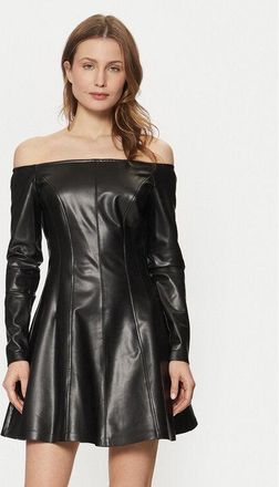 Guess Kleid aus Kunstleder W5RK43 K8S30 Schwarz Regular Fit