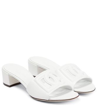 Dolce & Gabbana Pantoletten DG aus Leder