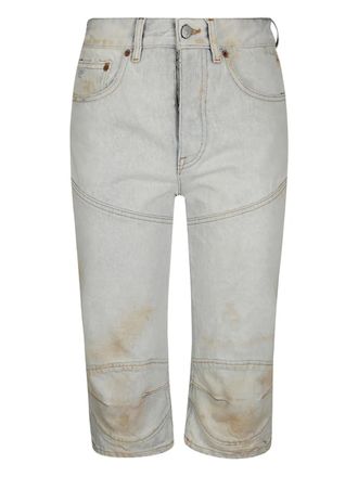 Maison Margiela short en maille à effets usés - Bleu