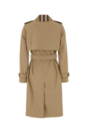 Burberry Womens Beige Cotton Trench Coat Honey