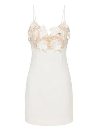Rebecca Vallance robe courte &agrave; dentelle fleurie - Blanc