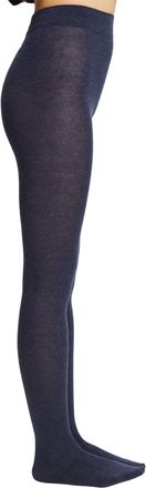 Esprit Damen Strumpfhose Plain W Ti Baumwolle Wolle einfarbig 1 Stück, Blau Navy Melange 6127-O, 40-42