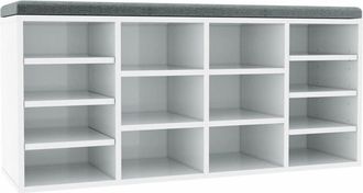 Sonni Schuhbank weiss sitzbank Sitzb&auml;nke Schuhschrank Schuhregal mit sitzflache wei&szlig; Schlie&szlig;fach - Sonni