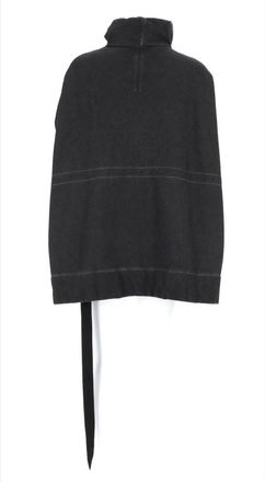 Rick Owens Womens Mountain Jacket With Asymmetric Zip Charcoal Cotton