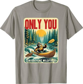Giant Step Design Co. Smokey Bear Kayaker - Only You Can Prevent Wildfires T-Shirt