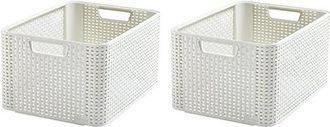 Curver Aufbewahrungsbox, Polypropylene, Ivory, 43.6 x 32.6 x 22.8 cm (Packung mit 2)