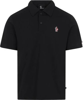 Moncler Homme, Tops, Noir, Taille: XL Grenoble Logo-patch Polo