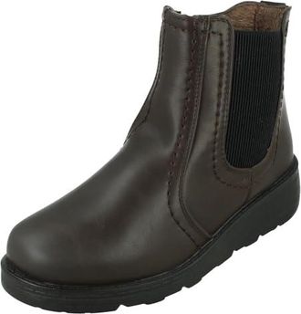 Spot On Bottines &agrave; fermeture &eacute;clair pour femme - Style d&eacute;contract&eacute; - Extra large - F4R474, marron, 44 EU