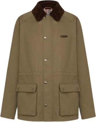 Moschino Homme, Vestes, Brun, Taille: XS Cotton Diagonal Jacket