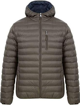 Tokyo Laundry Vizzini Quilted Puffer Jacket with Hood in Khaki - Tokyo Laundry - L