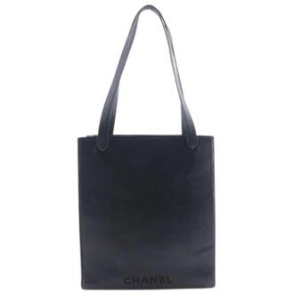 Chanel Pre-owned Logo Tote Bag aus strukturiertem Leder - - Pre-owned - Damen - Schwarzk - ONE SIZE