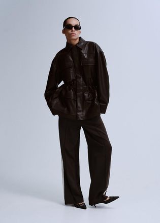 Mango Gerade Hose mit Kontraststreifen braun - Damen - XS - MANGO