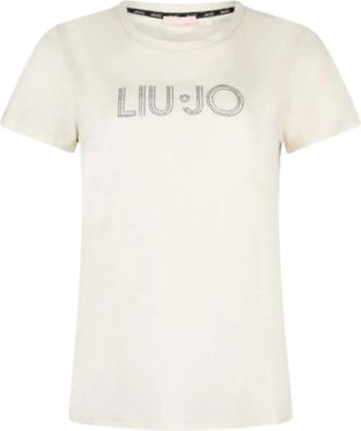 Liu Jo T-Shirt mit Strasssteinen - - Tops - Damen - Wei&szlig; - 2XS