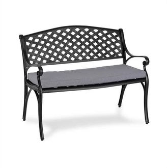 Blum Blum - Pozzilli bl Set banc de jardin + coussins de si&egrave;ge noir & gris