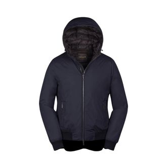 Moorer Homme, Vestes, Bleu, Taille: 4XL Oniro-Stp Hooded Bomber Jacket