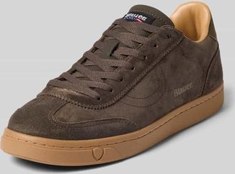 Blauer Sneaker aus Leder-Mix Modell Lowell