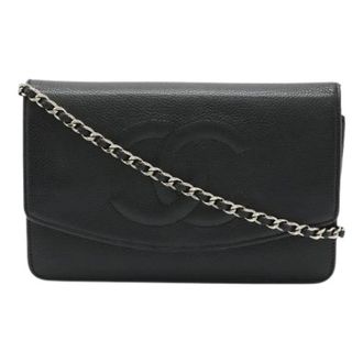 Chanel Pre-owned Caviar Leder Ketten-Portemonnaie - - Pre-owned - Damen - Schwarzk - ONE SIZE