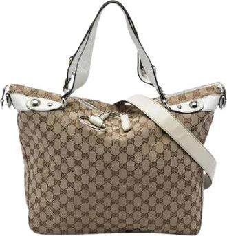Gucci Pre-owned Vintage Canvas Satchel - - Pre-owned - Damen - Beige - ONE SIZE