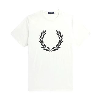 Fred Perry Rundhals-T-Shirt aus Baumwoll-Jersey - - Tops - Herren - Wei&szlig; - XL