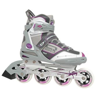 Roller Derby AERIO q-60 Damen Inline Skates, Mädchen Unisex Damen Herren Jungen, Grey/White/Purple